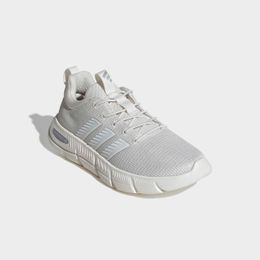 Walkingschuh adidas Sportswear "CLOUDFOAM FLEX ELASTIC LACES", Damen, Gr. 41, chalk wei&szlig;, core wei&szlig;, matte silber, Textil, Schuhe Walkingschuh
