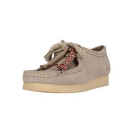 Schn&uuml;rschuh Clarks "Wallabee", Damen, Gr. 42, beige, Leder, Schuhe Schn&uuml;rschuh, mit subtilen N&auml;hten