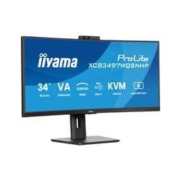 iiyama ProLite XCB3497WQSNPH-B1, LED-Monitor 86.4 cm (34 Zoll), schwarz (matt), UWQHD, VA, Curved, KVM, USB-Hub, USB-C, Webcam, 120Hz Panel