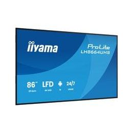 iiyama ProLite LH8664UHS-B3AG, Public Display schwarz (matt), UltraHD/4K, IPS, HDMI, USB-C, USB-Hub