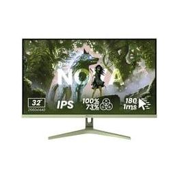 Arozzi Nova 32T2K180, Gaming-Monitor 80 cm (31.5 Zoll), gr&uuml;n, QHD, IPS, HDMI, DP, Lautsprecher, 180Hz Panel