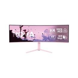 Arozzi Nova 49TUW165, Gaming-Monitor 124.5 cm (49 Zoll), pink, UWQHD, VA, Curved, HDMI, DP, USB-C, USB-Hub, 165Hz Panel