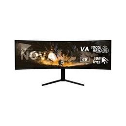 Arozzi Nova 49TUW165, Gaming-Monitor 124.5 cm (49 Zoll), schwarz, UWQHD, VA, Curved, HDMI, DP, USB-C, USB-Hub, 165Hz Panel