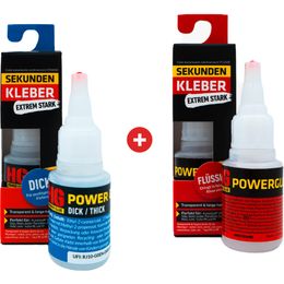 HG POWER GLUE Sekundenkleber Set 2-teilig dick und fl&uuml;ssig je 20 g - Klebstoffe & Dichtmittel