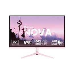 Arozzi Nova 27T2K180, Gaming-Monitor 68.6 cm (27 Zoll), pink, QHD, IPS, HDMI, DP, Lautsprecher, 180Hz Panel