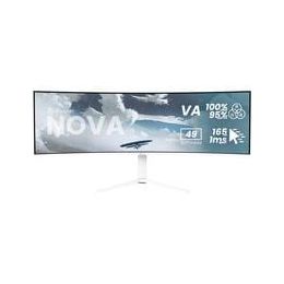 Arozzi Nova 49TUW165, Gaming-Monitor 124.5 cm (49 Zoll), wei&szlig;, UWQHD, VA, Curved, HDMI, DP, USB-C, USB-Hub, 165Hz Panel