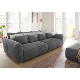Jockenh&ouml;fer Big-Sofa JOCKENH&Ouml;FER GRUPPE "Gulliver, B: 298 cm", grau, B:298cm T:137cm, Korpus: 92% Polyester, 8% Nylon;Kissen: 75% Baumwolle, 25% Polyester, Sofas, Big-Sofa, mit Zierkissen, Federkernpolsterung f&uuml;r angenehmen Sitzkomfort