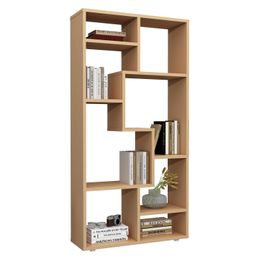 Standregal Vcm "Holz Stand Regal Raumteiler B&uuml;cherregal Lanisa M", braun (buche), B:58cm T:20cm, Regale, Standregal