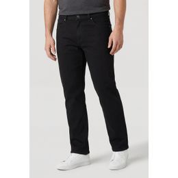 Regular-fit-Jeans Wrangler "Authentic Regular", Herren, Gr. 36, L&auml;nge 32, schwarz (schwarz rinse), Denim/Jeans, Obermaterial: 98% Baumwolle, 2% Elasthan, regular fit lang, Jeans Regular-fit-Jeans