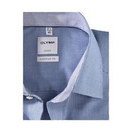 Businesshemd OLYMP "Luxor modern fit", Herren, Gr. 41, N-Gr, blau (royal), Web, Obermaterial: 100% Baumwolle, Hemden Businesshemd