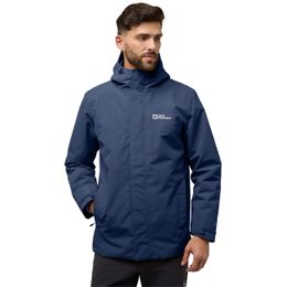 3-in-1-Funktionsjacke Jack Wolfskin "ALTENBERG 3IN1", Herren, Gr. XXL, blau (midnight sky), Obermaterial: 100% Polyester, hoch geschlossener Ausschnitt, mit verstellbarem Klettverschluss, Jacken 3-in-1-Funktionsjacke
