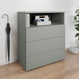 Kommode OTTO HOME "Paris", salbei, B:70cm H:80cm T:35cm, Sideboards, Kommode, mit 3 Schubk&auml;sten (Breite 70 cm)