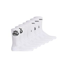 Kurzsocken REAL MADRID "Socken RM Crew Socks 7-Pack 7er Pack", Damen, Gr. 39-42, wei&szlig;, Obermaterial: 80% Baumwolle CO. 18% Polyamid PA. 2% Elasthan EL., Socken Kurzsocken