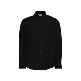 Businesshemd Calvin Klein "LS SOLID STRETCH CLASSIC SHIRT", Herren, Gr. XXL, N-Gr, schwarz, Web, Obermaterial: 96% Baumwolle, 4% Elasthan, unifarben, regular fit h&uuml;ftbedeckend, Rundhals, 1-Knopf-Manschette mit Schlitz, Hemden Businesshemd, mit Kentkragen