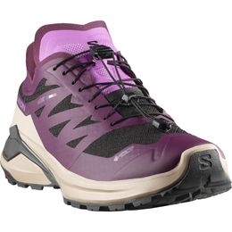 Trailrunningschuh Salomon "XA META GORE-TEX MADE IN FRANCE", Damen, Gr. 40,5, schwarz, winter bloom, iris orchid, Synthetik, Textil, Schuhe Trailrunningschuh, wasserdicht