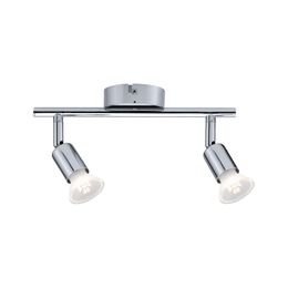 Paulmann Deckenleuchte "Carolina", grau (chromfarben), 2, H: 12,8cm, 1 Stk., Leuchten, Spotlight IP44 max. 2x10W Chrom 230V Metall, GU 10, Deckenleuchte
