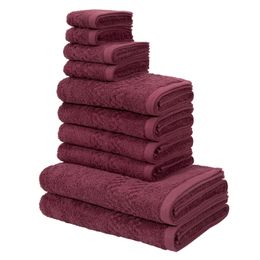 Handtuch Set OTTO HOME "Regona, als 10 tlg Set und Serie, Premium Handt&uuml;cher, 500 gr/m&sup2;", rot (bordeaux), 10 Stk., Frottier, Frottier, Obermaterial: 100% Baumwolle, Handtuch-Sets, Handtuch Set, Duscht&uuml;cher, Handt&uuml;cher, G&auml;stet&uuml;cher, Seift&uuml;cher, 5 Jahre Garantie, Topseller