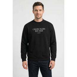 Sweatshirt Calvin Klein Jeans "1968 NYC GRAPHIC", Herren, Gr. L, schwarz, Sweatware, Obermaterial: 100% Baumwolle, unifarben, l&auml;ssig geschnitten normal, Rundhals, eingesetzt Rippb&uuml;ndchen, Sweatshirts Sweatshirt, Regular fit mit Markenprint