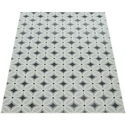 Teppich Paco Home "Charleroi 493", grau, B:80cm H:3mm L:150cm, Polypropylen, Teppiche, Teppich, 3D-Retro Design, In- und Outdoor geeignet
