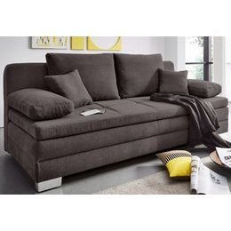 Jockenh&ouml;fer Schlafsofa JOCKENH&Ouml;FER GRUPPE "Lindau, B: 203 cm, Liegefl. 160x203 cm", grau (dunkelgrau), B:203cm H:85cm T:106cm, Luxus-Microfaser (100% Polyester), Sofas, Schlafsofa, mit Bettfunktion, Bettkasten, Zierkissen & Kaltschaumtopper