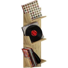Media-Regal Vcm "Holz B&uuml;cher Schallplatten LP H&auml;nge Wandregal Sulda", braun (honig, eiche), B:33cm T:26cm, Regale, Media-Regal