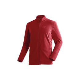 Fleecejacke Maier Sports "Dennis Jacket M", Herren, Gr. 48, rot, 100% Polyester, hoch geschlossener Ausschnitt, Jacken Fleecejacke, Herren Midlayer, pflegeleichtes Fleece mit 2 RV-Taschen