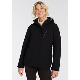 Funktionsjacke Killtec "KOW 140 WMN JCKT", Damen, Gr. 54, schwarz, Obermaterial: 100% Polyester, normal, hoch geschlossener Ausschnitt, mit verstellbarem Klettverschluss, Jacken Funktionsjacke, Wasserdicht & Winddicht & Atmungsaktiv, &Uuml;bergangsjacke