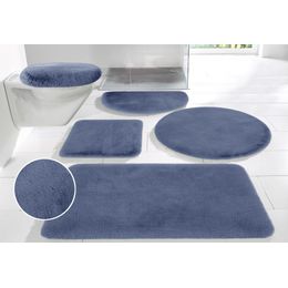 Badematte OTTO HOME "Rabbit Badematten, Badvorleger, Badezimmer Teppich" Gr. 11, blau, H:30mm, Polyester, Badematten, Badematte, Kaninchenfell-Haptik, Badteppich, rechteckig, rund & als 3-tlg. Set