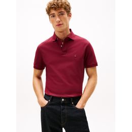 Poloshirt Tommy Hilfiger "1985 REGULAR POLO", Herren, Gr. L, rot (deep rouge), Piqu&eacute;, Obermaterial: 96% Baumwolle, 4% Elasthan, hoch geschlossener Ausschnitt, Shirts Poloshirt, aus Piqu&eacute;