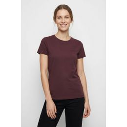 T-Shirt BOSS Orange "Esogo Premium Damenmode", Damen, Gr. XS (34), schwarz braun 204, Single Jersey, Obermaterial: 100% Baumwolle, unifarben, slim fit h&uuml;ftlang, Rundhals, eingesetzt normaler Saum, Shirts T-Shirt, mit Logo