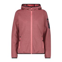 Strickfleecejacke CMP, Damen, Gr. 48, coral, antrac, Obermaterial: 55% Polyester, 45% Baumwolle, Jacken Strickfleecejacke, f&uuml;r sportliche Aktivit&auml;ten und Outdoor, &Uuml;bergangsjacke