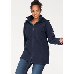 Fleecejacke Polarino, Damen, Gr. 46, blau (marine), Fleece, Obermaterial: 100% Polyester, unifarben, h&uuml;ftbedeckend, mit Daumenl&ouml;chern, Jacken Fleecejacke, f&uuml;r kalte Tage, aus Fleece, sportlicher Stil, atmungsaktiv