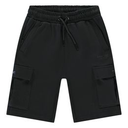 Cargoshorts Cars Jeans "Shorts NYO", Jungen, Gr. 10 (140), N-Gr, schwarz, Sweatware, Obermaterial: 58% Baumwolle, 42% Viskose, unifarben, Basic ca. Mitte Oberschenkel, Hosen Cargoshorts