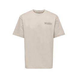 Only & Sons T-Shirt ONLY & SONS "ONSFRED LIFE RLX SS PRINT TEE NOOS", Herren, Gr. M, silber lining print:mojito, Jersey, Obermaterial: 100% Baumwolle, bedruckt, relaxed fit normal, Rundhals, Shirts T-Shirt, Baumwolle, relaxed fit
