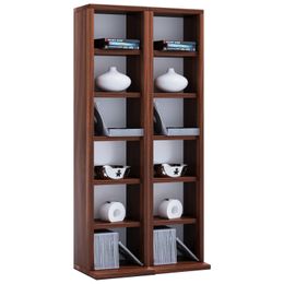 Media-Regal Vcm "Holz CD DVD Stand Regal Schrank St&auml;nder Milano", braun (kern, nussbaum), B:42cm T:20cm, Regale, Media-Regal