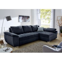 Jockenh&ouml;fer Ecksofa JOCKENH&Ouml;FER GRUPPE "Alster L-Form, B: 268 cm", blau (dunkel blau), B:268cm H:76cm T:161cm, Sofas, Ecksofa, mit Bettfunktion, Bettkasten & Zierkissen