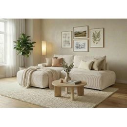Ecksofa Trendmanufaktur "Fordon II, Schlafsofa mit Bettkasten, Couch in L-Form, Breite 250 cm", beige (cream), B:250cm H:82cm T:167cm, 92% Polyester, 8% Polyamide, Sofas, Ecksofa, in Cordstoff HYPER, cream, Armlehne links