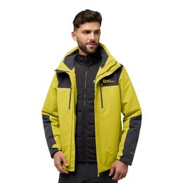 3-in-1-Funktionsjacke Jack Wolfskin "JASPER 3IN1 JKT M", Herren, Gr. XL, chartreuse, Obermaterial: 100% Polyester, normal, mit verstellbarem Klettverschluss, Jacken 3-in-1-Funktionsjacke