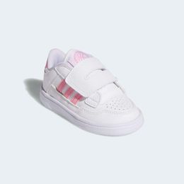 Klettschuh adidas Sportswear "RAPID COURT KIDS", M&auml;dchen, Gr. 22, cloud wei&szlig;, bliss pink, cloud wei&szlig;, Synthetik, Schuhe Klettschuh, f&uuml;r Kinder