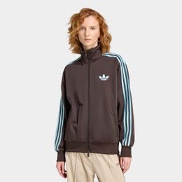 Trainingsjacke adidas originals "FIREBIRD TRACK LOOSE", Damen, Gr. XL, aurora coffee, icey blau, Obermaterial: 100% Polyester, Jacken Trainingsjacke, FIREBIRD, locker geschnitten