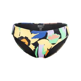 Bikini-Hose Roxy "Color Jam", Damen, Gr. XS, US-Gr&ouml;&szlig;en, schwarz (anthrazit flower jammin), Obermaterial: 93% Nylon, 7% Elasthan;, Badehosen Bikini-Hose