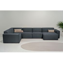 Wohnlandschaft OTTO HOME "Clayton Breite 371 cm, U-Form", grau, B:371cm H:70cm T:220cm, 100% Polyester, Sofas, Wohnlandschaft, in einem trendigen Cord-Bezug, verschiedene Kombinationen verf&uuml;gbar