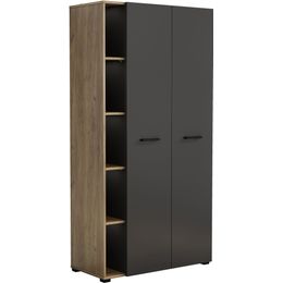 Computerschrank OTTO HOME "Moid", schwarz, B:88,2cm H:174,6cm T:41,5cm, Schr&auml;nke, Computerschrank, PC-Schrank, mit zwei T&uuml;ren, mit Tastaturauszug, B 88 cm