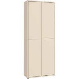 Schuhschrank FORTE "Alice Springs, Schuhschrank, H&ouml;he 191,9 cm, 4 T&uuml;ren, viel Platz", beige (sand), B:74,5cm H:191,9cm T:34,9cm, Holzwerkstoff, Schr&auml;nke, Schuhschrank, Stauraumschrank, Mehrzweckschrank, Breite 74,5 cm, mit 8 B&ouml;den