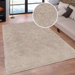 Hochflor-Teppich OTTO HOME "Silky, besonders weich und kuschelig, sehr dichte Qualit&auml;t" Gr. 5, beige (sand), B:160cm H:33mm L:220cm, Kunstfaser, Teppiche, Hochflor-Teppich, rutschhemmend beschichtet, waschbar, uni, Wohnzimmer, Schlafzimmer