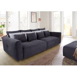 Jockenh&ouml;fer Big-Sofa JOCKENH&Ouml;FER GRUPPE "Gulliver, B: 298 cm", blau (dunkelblau), B:298cm T:137cm, Korpus: 92% Polyester, 8% Nylon;Kissen: 75% Baumwolle, 25% Polyester, Sofas, Big-Sofa, mit Zierkissen, Federkernpolsterung f&uuml;r angenehmen Sitzkomfort