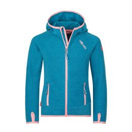 Fleecejacke Trollkids "GIRLS SANDEFJORD JACKET", M&auml;dchen, Gr. 152, harbor blau, peony rose, Obermaterial: 100% Polyester, Jacken Fleecejacke, &Uuml;bergangsjacke, Topseller