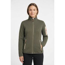 Fleecejacke Icepeak "BOWERSVILLE", Damen, Gr. L, granite, Fleece, Obermaterial: 100% Polyester, kontrastfarbene Details, unifarben, Basic normal, elastischer Bund, Jacken Fleecejacke, sportlicher Stil, leichtes Thermal-Material, schnell trocknend