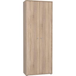 Schuhschrank FORTE "Tempra, Mehrzweckschrank, 2 T&uuml;ren, Einlegeb&ouml;den, H&ouml;he 197,5 cm", braun (sonoma eiche), B:73,7cm H:197,5cm T:34,8cm, Dekorfolie, FSC-zertifizierter Holzwerkstoff, Schr&auml;nke, Schuhschrank, Breite 73,7 cm
