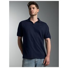Poloshirt TRIGEMA "TRIGEMA Poloshirt DELUXE ohne Knopfleiste", Herren, Gr. XXL, navy, Single Jersey, 100% Baumwolle, Basic, ohne Ausschnitt, Shirts Poloshirt
